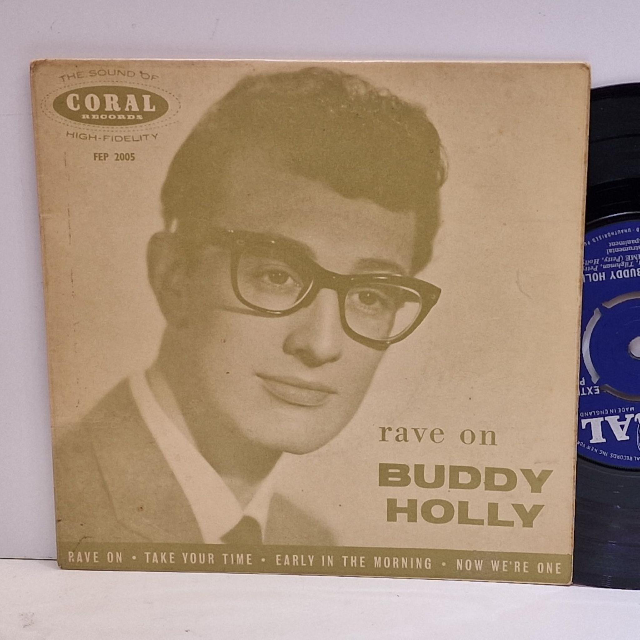 BUDDY HOLLY Rave on 7" vinyl EP. FEP2005